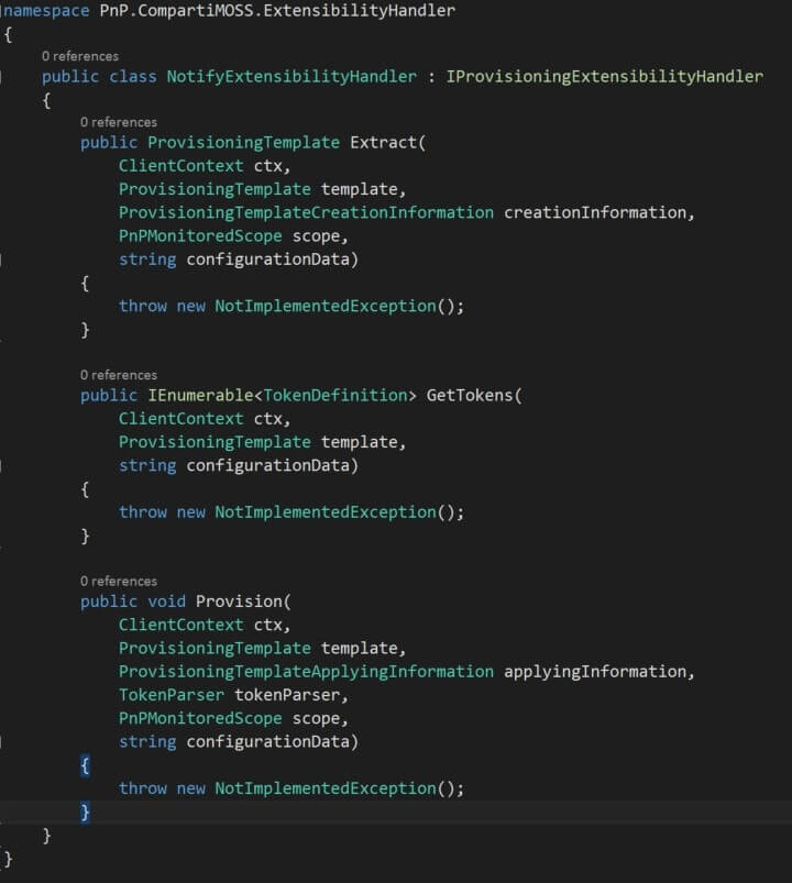 Custom Extensibility Handlers for PnP Provisioning Framework